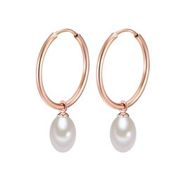 Valero Pearls Creole Damen Gr&ouml;&szlig;e One Size rosegold / perlwei&szlig;