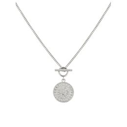 Good.designs Halskette 'Sonne', 18-mm Sun-Coin Anh&auml;nger Damen Gr&ouml;&szlig;e One Size silber