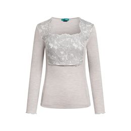 Tooche Shirt 'Grey Orchid' Damen Gr&ouml;&szlig;e M creme / grau