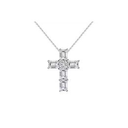 Rougemont Jewellery Kette 'Funkelnde Kreuz Halskette 925 Sterling Silber 45cm' Damen Gr&ouml;&szlig;e 45cm silber