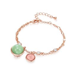Lulu & Jane Lulu & Jane Armband Damen Gr&ouml;&szlig;e One Size rosegold / gr&uuml;n / transparent