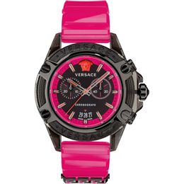 Versace Uhr Damen Gr&ouml;&szlig;e One Size pink / rot / schwarz / silber