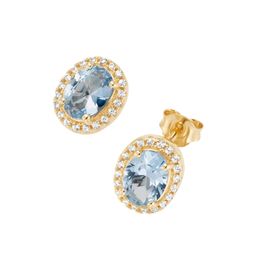 Smart Jewel Ohrringe Damen Gr&ouml;&szlig;e 10mm hellblau / gold