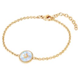 Valero Pearls Armband Damen Gr&ouml;&szlig;e One Size hellblau / gold