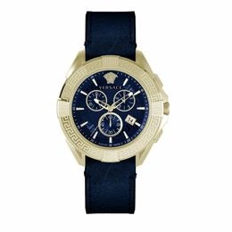 Versace Analoguhr 'Chrono Sporty' Herren Gr&ouml;&szlig;e One Size dunkelblau / gold