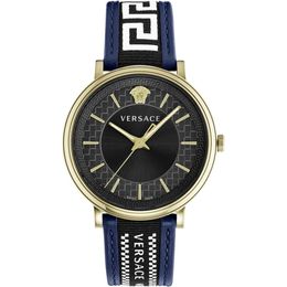 Versace Uhr 'V-Circle' Herren Gr&ouml;&szlig;e One Size enzian / gold / schwarz / wei&szlig;