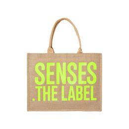Senses.the Label Shopper Damen Gr&ouml;&szlig;e One Size creme / neongr&uuml;n