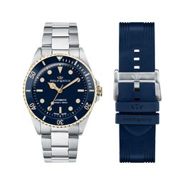 Philip Watch Uhren-Sets Herren Gr&ouml;&szlig;e One Size blau / silber