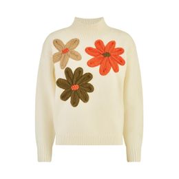 YUMI Pullover Damen Gr&ouml;&szlig;e M gr&uuml;n / orange / wei&szlig;