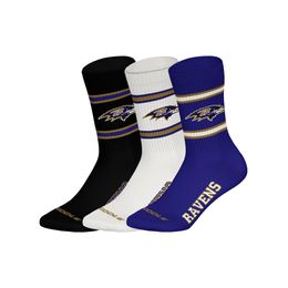 Huddle Freizeitsocken ' NFL Baltimore Ravens Crew ' Herren Gr&ouml;&szlig;e 39/42 lila / schwarz / wei&szlig;