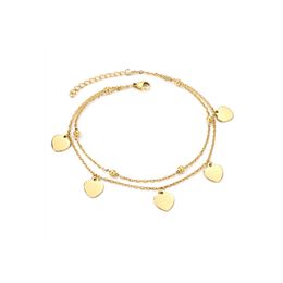 Pure Schmuck Fu&szlig;schmuck 'Heart Harmony Fu&szlig;kette' Damen Gr&ouml;&szlig;e 21 + 5 cm extension gold