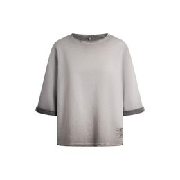 SOCCX Sweatshirt Oil Dyed mit Kurzarm und Backprint Damen Gr&ouml;&szlig;e XS/S grau