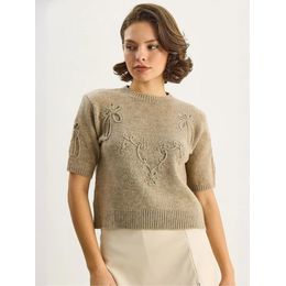 Bianco Lucci Pullover Damen Gr&ouml;&szlig;e S/L dunkelbeige