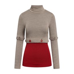 Tooche Pullover Damen Gr&ouml;&szlig;e M chamois / rot