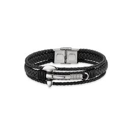 Bruno Banani Lm Armband Herren Gr&ouml;&szlig;e 21 dunkelbraun / silber