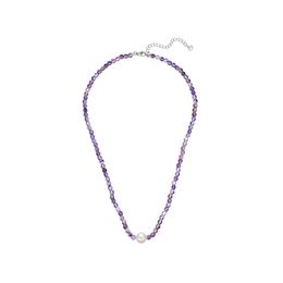 Valero Pearls Kette Damen Gr&ouml;&szlig;e One Size lilameliert / silber