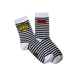 Radada Socken 'Golden Crown & Red Lips' Damen Gr&ouml;&szlig;e 19/47 schwarz