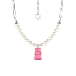 Thomas Sabo Kette Damen Gr&ouml;&szlig;e One Size rosa / silber / perlwei&szlig;