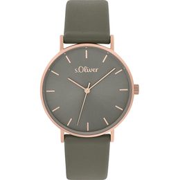 s.Oliver Uhr Damen Gr&ouml;&szlig;e One Size rosegold / tanne
