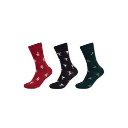 Fun Socks Socken Damen Gr&ouml;&szlig;e 36/40 dunkelblau / rot / schwarz