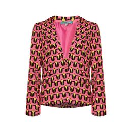Tooche Blazer 'Mondrian' Damen Gr&ouml;&szlig;e 36 gelb / fuchsia / schwarz