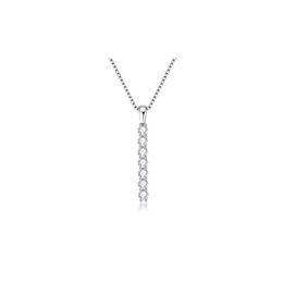Rougemont Jewellery Kette 'Funkelnde Moissanit Diamant Halskette 45cm mit Echtheitszertifikat' Damen Gr&ouml;&szlig;e Onesize silber