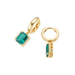Smart Jewel Ohrringe Damen Gr&ouml;&szlig;e 25mm gold / gr&uuml;n