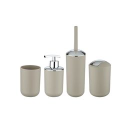 Wenko Bad-Accessoire Set 'Brasil' Herren Gr&ouml;&szlig;e &Oslash;: 10cm x H: 37cm taupe / silber