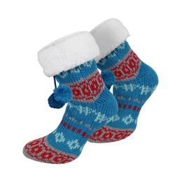 Normani Socken Damen Gr&ouml;&szlig;e 36/40 blau / grau / rot / wei&szlig;