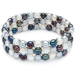 Valero Pearls Armband Damen Gr&ouml;&szlig;e One Size hellgrau / petrol / burgunder / wei&szlig;