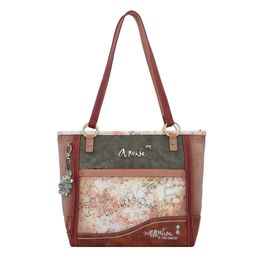 Anekke Schultertasche 'Flower' Damen Gr&ouml;&szlig;e One Size beige / anthrazit / rostrot