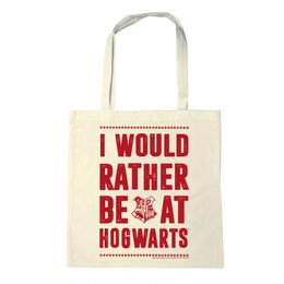 logoshirt Tasche 'Harry Potter - I Would Rather Be At Hogwarts' Damen Gr&ouml;&szlig;e One Size beige / rubinrot