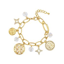 Lulu & Jane Lulu & Jane Armband Damen Gr&ouml;&szlig;e One Size gold / transparent