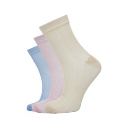 comma, COMMA Socken Damen Gr&ouml;&szlig;e 36/41 beige / hellblau / rosa