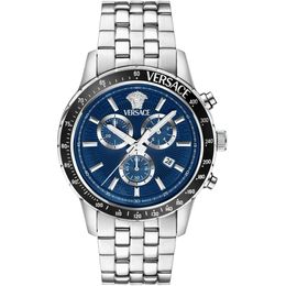 Versace Analoguhr 'Sport Chrono Vezca' Herren Gr&ouml;&szlig;e One Size blau / silber