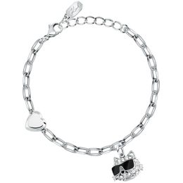 K by KARL LAGERFELD Karl Lagerfeld Armband Damen Gr&ouml;&szlig;e One Size schwarz / silber / transparent