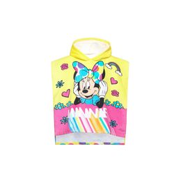 Disney Bademantel 'Minnie Mouse' M&auml;dchen Gr&ouml;&szlig;e 89/164 neonblau / gelb / hellpink / wei&szlig;