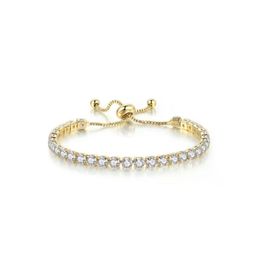 Rougemont Jewellery Armband 'Tennisarmband verstellbar 17-21cm Gold' Damen Gr&ouml;&szlig;e 18 cm gold