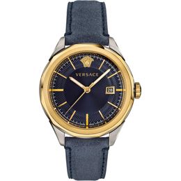 Versace Uhr 'Glaze, VERA00218' Herren Gr&ouml;&szlig;e One Size taubenblau / gold