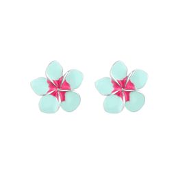 Elli Ohrringe 'Frangipani Bl&uuml;te' Damen Gr&ouml;&szlig;e One Size azur / pink / silber
