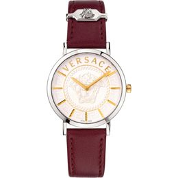 Versace Uhr Damen Gr&ouml;&szlig;e One Size gold / weinrot / silber