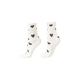 CALZEDONIA Socken A'LL-OVER HEARTS Valentine' Damen Gr&ouml;&szlig;e 36/41 braun