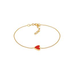 Elli Armband Herz Damen Gr&ouml;&szlig;e 16 gold / rot