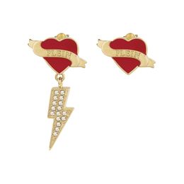 Philipp Plein Jewellery Ohrringe 'Valentine' Damen Gr&ouml;&szlig;e One Size gold / blutrot / transparent