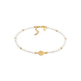 Elli Premium Fu&szlig;schmuck 'Perle, Sonne' Damen Gr&ouml;&szlig;e 22 gold / wei&szlig;