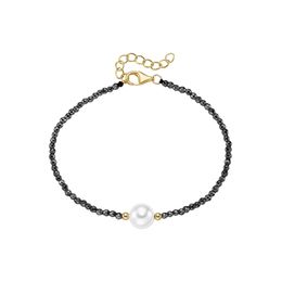 Smart Jewel Armband Damen Gr&ouml;&szlig;e 19 gold / grau / perlwei&szlig;