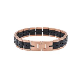 La Moda Me Armband 'Baldr Rose Gold & Zebrawood' Herren Gr&ouml;&szlig;e 22 cm schwarz