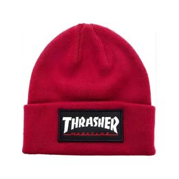 Thrasher M&uuml;tze 'LOGO PATCH BEANIE' Herren Gr&ouml;&szlig;e 54/64 rot