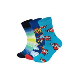 Happy Socks Socken 'Super Dad' Herren Gr&ouml;&szlig;e 41/46 dunkelblau / mischfarben