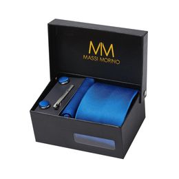 Massi Morino 5-in-1 Krawatten-Set, Krawattenbreite 8 cm Herren Gr&ouml;&szlig;e One Size royalblau